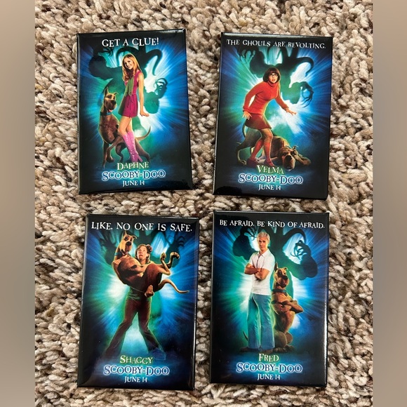 Other | New 4 Scoobydoo Movie Button Pins | Poshmark
